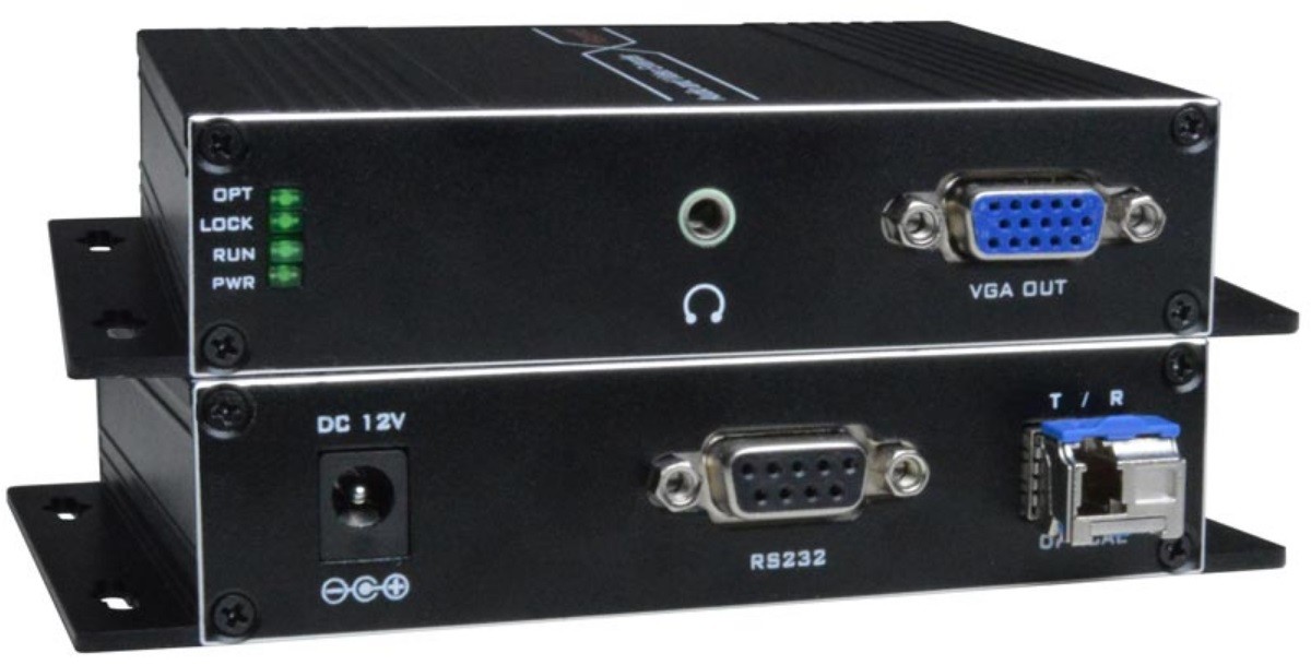 VGA Extender via One LC Singlemode/Multimode Fiber Optic Cable