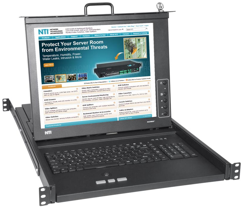 SUN 1RU USB KVM drawer integrated built-in switch rackmount shelf